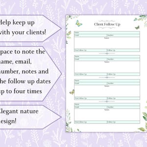 Client Follow up Tracker Printable PDF | Client Profile Communication ...