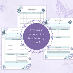 Audition Log Sheet Printable PDF | Audition Feedback Form Sheet | Actor ...