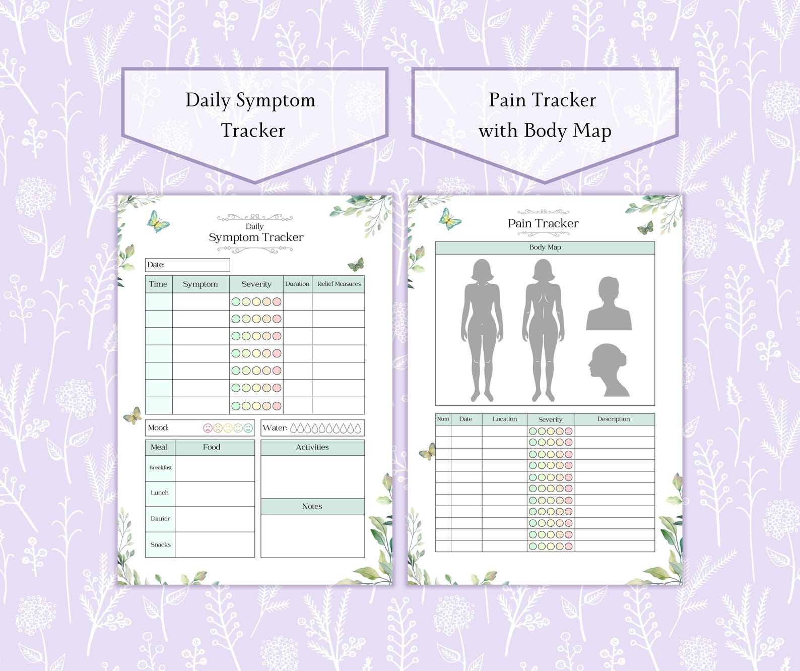 Doctor Visit Log Bundle Printable PDF | Doctor Visit Planner | Symptom ...