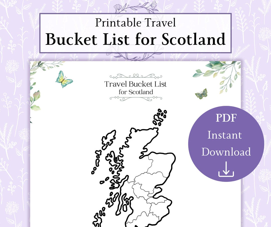 Scotland Travel Bucket List Printable PDF | Map of Scotland Travel ...