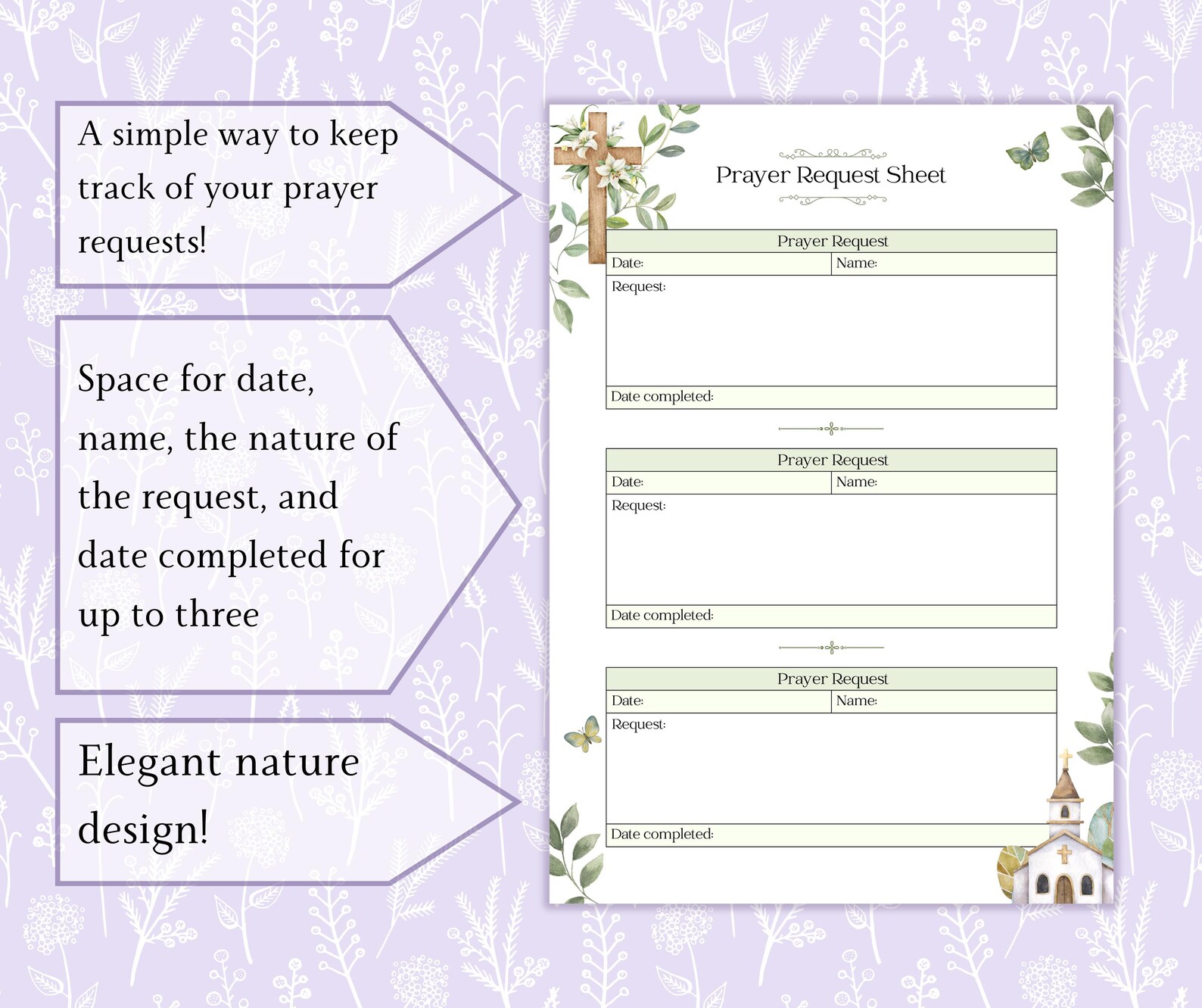 Prayer Journal Bundle Printable PDF | Prayer Request List | Weekly ...
