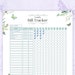 Yearly Bill Tracker Printable PDF Payment Tracker Finance Tracker Money ...