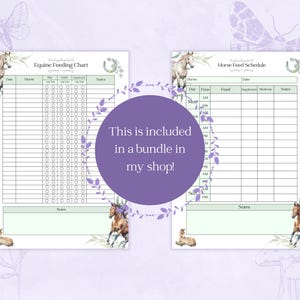 Equine Feeding Chart Printable PDF | Horse Feeding Chart | Horse ...