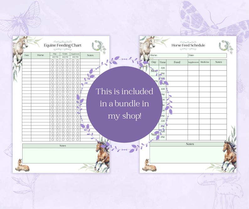 Equine Feeding Chart Printable PDF | Horse Feeding Chart | Horse ...