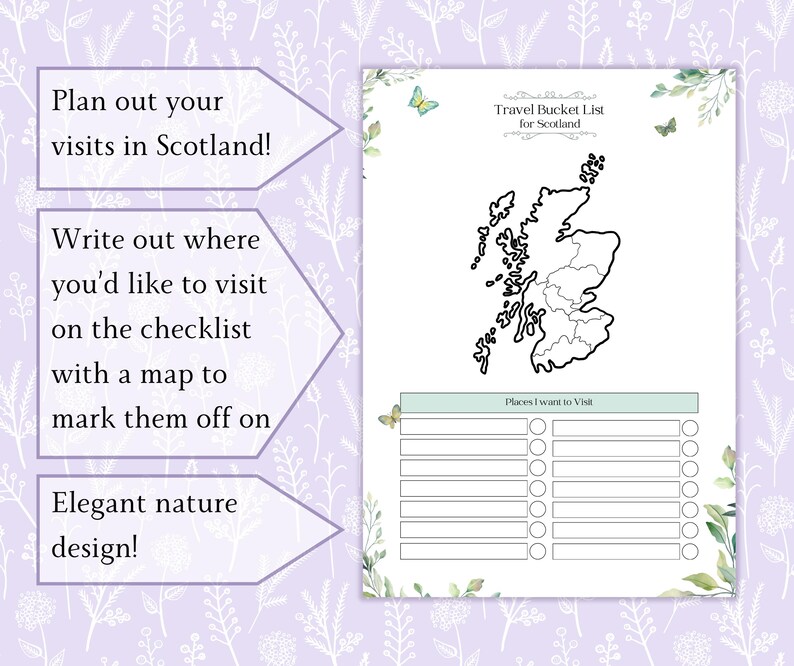 Scotland Travel Bucket List Printable PDF | Map of Scotland Travel ...