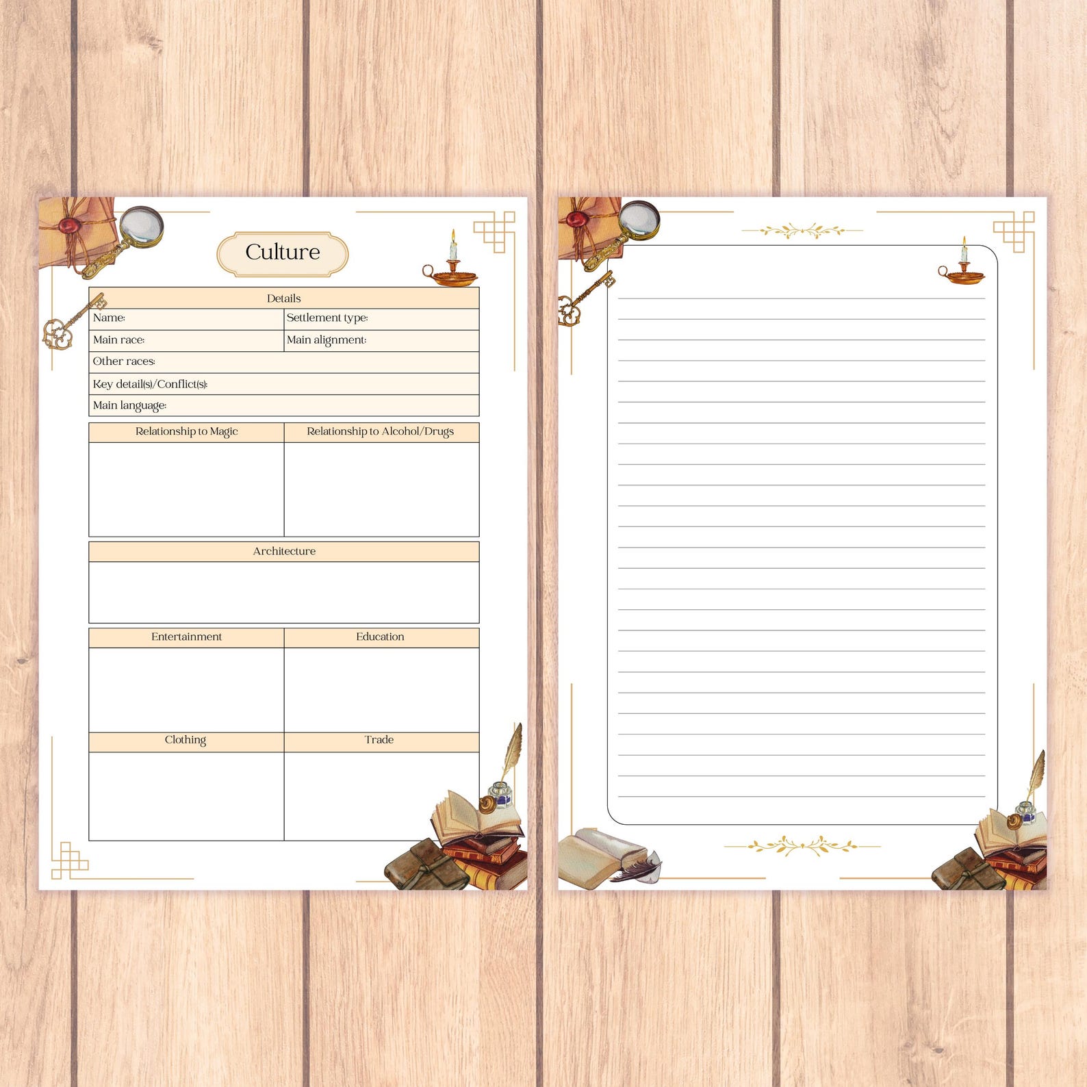 DM Worldbuilding; Culture Printable PDF | DM Starter Kit | Dnd Campaign Planner City Builder ...