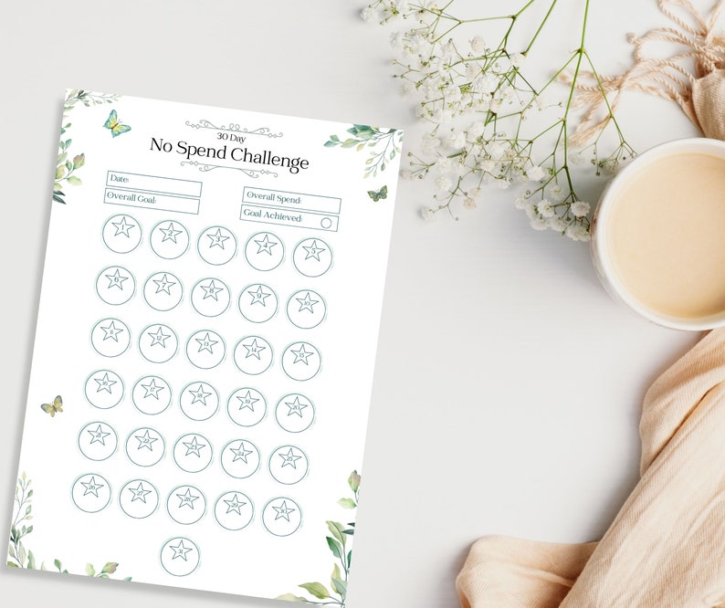 No Spend Challenge Printable PDF | 30 Day Saving Challenge | Money ...