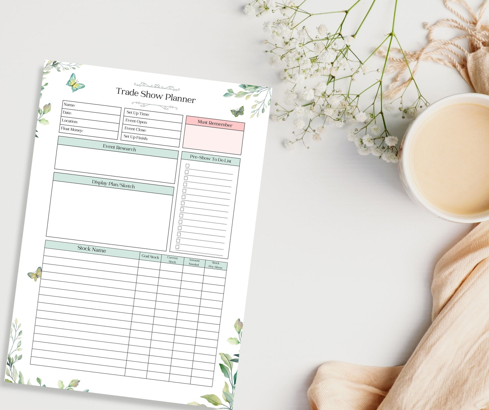 Trade Show Planner Printable PDF | Craft Fair Planner | Small Business ...