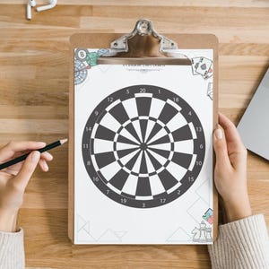 Dart Board Printable PDF | Darts Target Sheet | Pub Crawl Games | Team ...