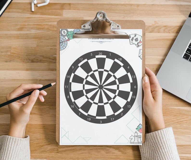 Dart Board Printable PDF | Darts Target Sheet | Pub Crawl Games | Team ...