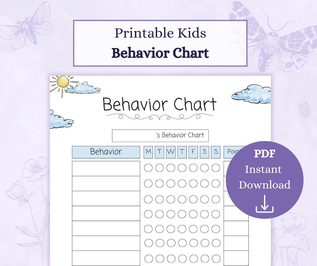 Behavior Chart Printable PDF | Behavior Log | Classroom Behavior | Good ...