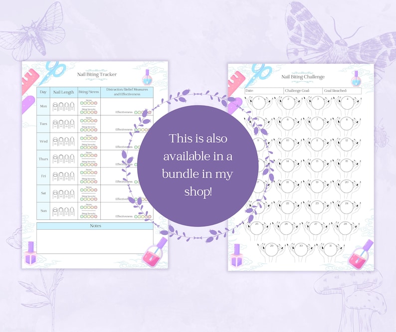 Nail Biting Challenge Printable PDF | Stop Biting Nails Healthy Habits ...