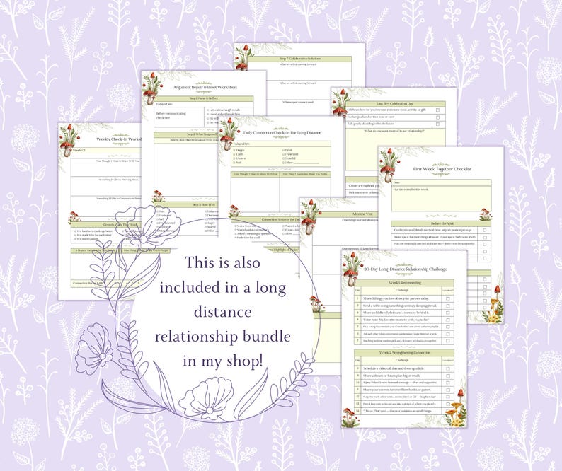 First Week Together Checklist Printable PDF, Long Distance Relationship ...