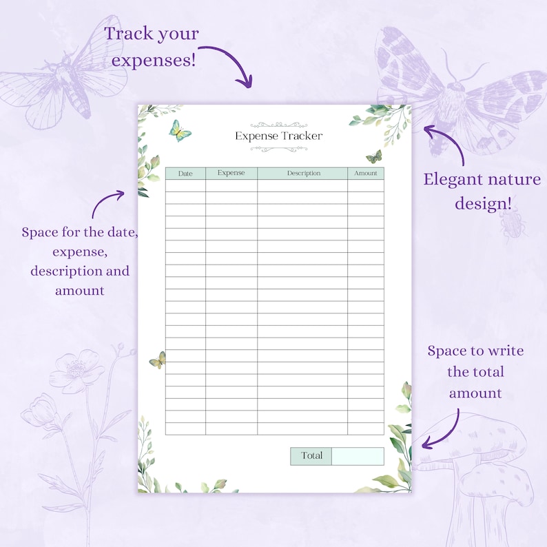 Expense Tracker Printable PDF | Spending Log | Spending Tracker ...