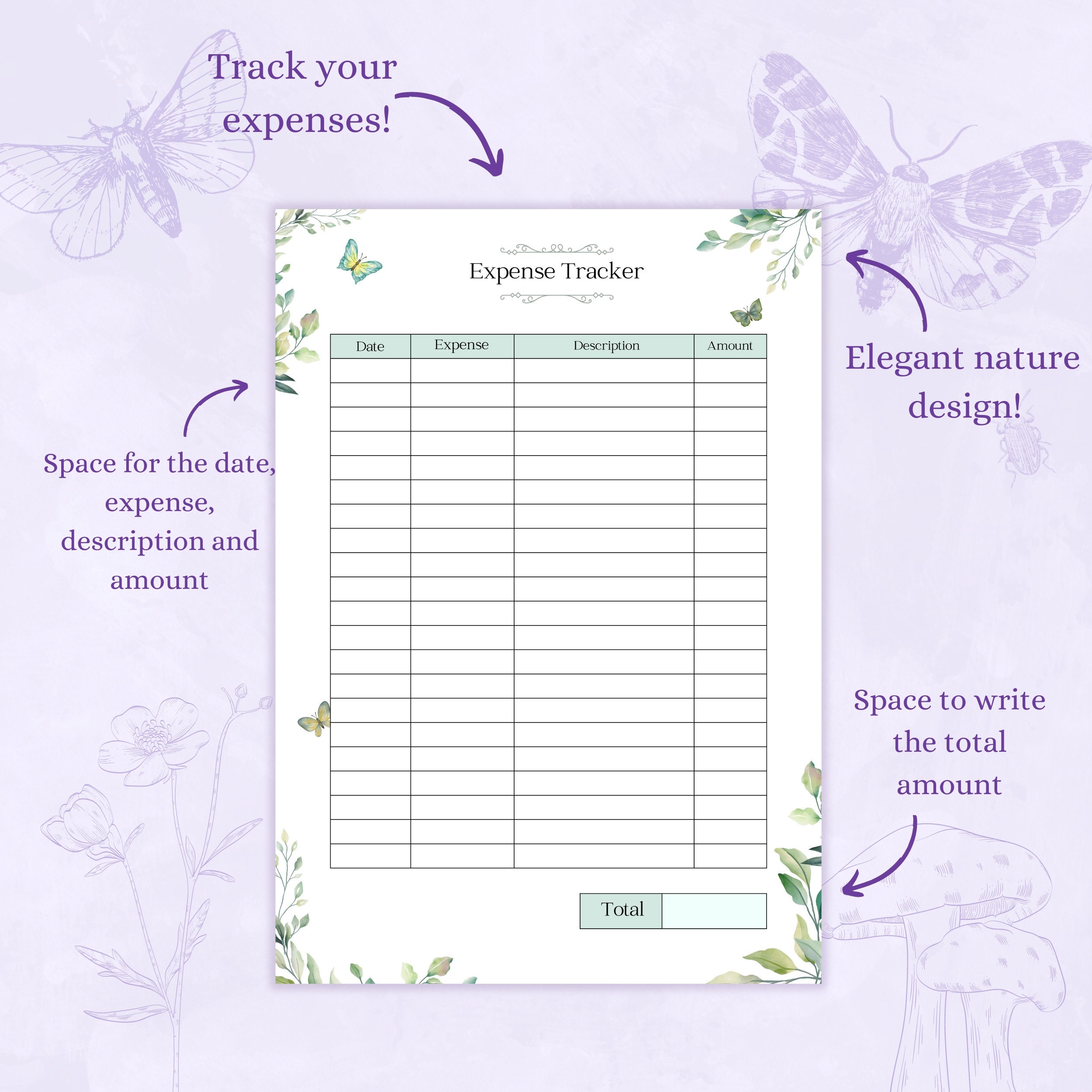 Expense Tracker Printable PDF | Spending Log | Spending Tracker ...