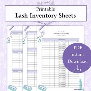 Lash Tech Inventory Tracker Printable PDF | Lash Tech Forms | Eyelash ...