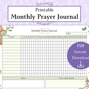 Monthly Prayer Journal Printable PDF | Monthly Devotionals | Prayer ...