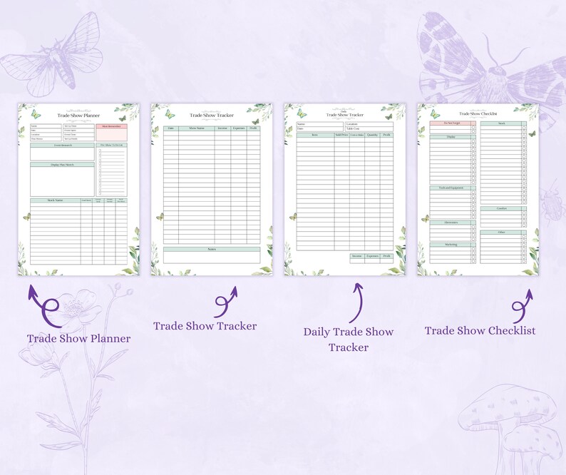 Trade Show Tracker Bundle Printable PDF | Craft Fair Tracker | Trade ...