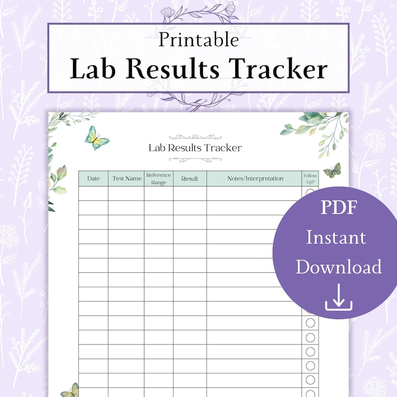 Lab Results Template - Etsy
