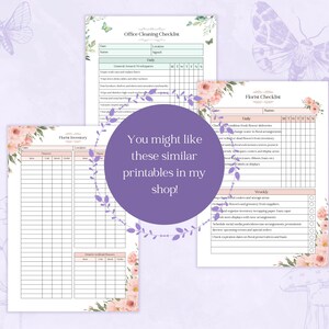 Florist Sales Tracker Printable PDF | Florist Order Tracker | Flower ...