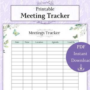 Meeting Tracker Printable PDF | Meeting Log | Communication Log | Staff ...