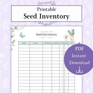 Seed Inventory Sheet Printable PDF | Seed Inventory Printables | Plant ...