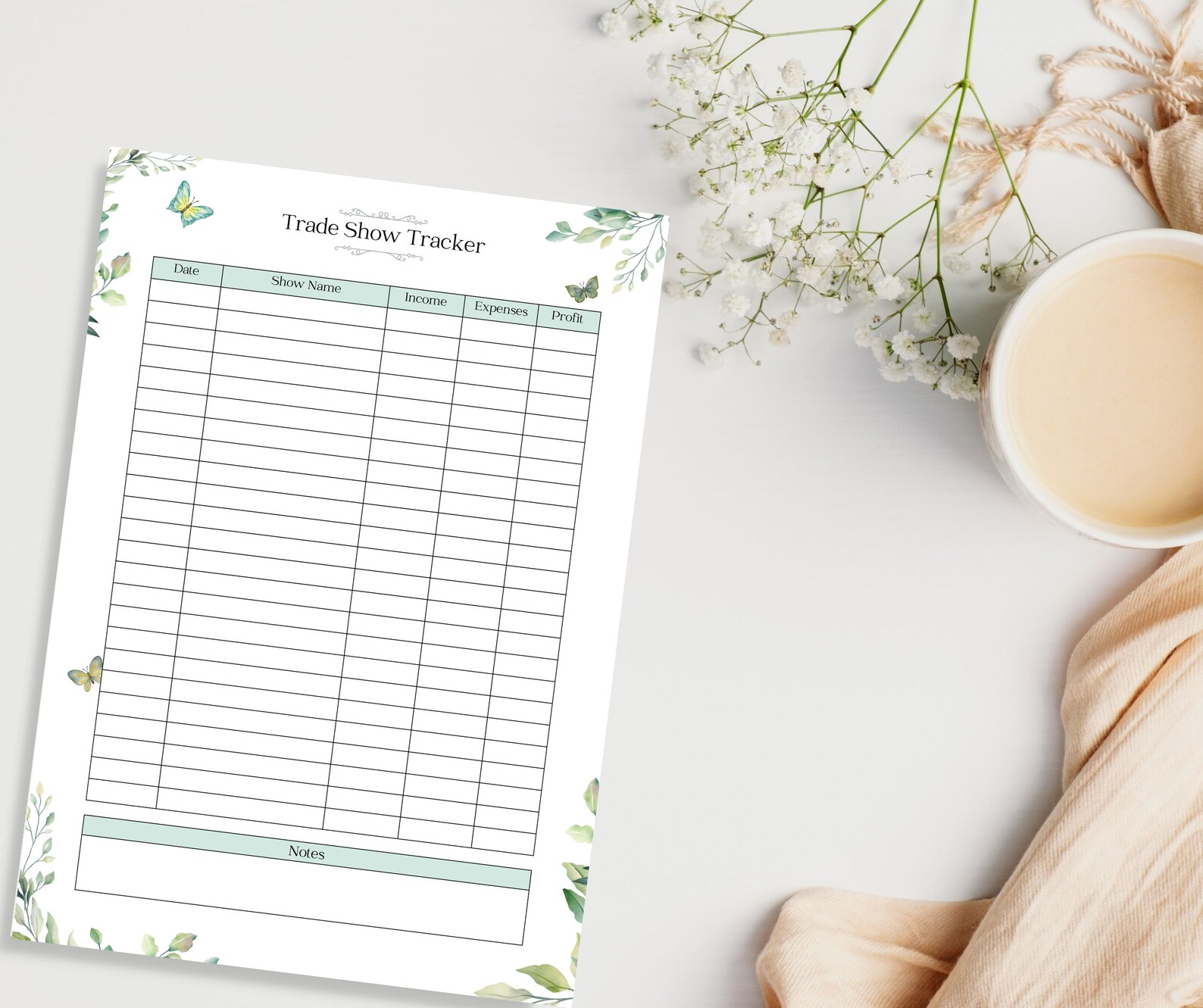 Trade Show Tracker Printable PDF | Craft Fair Tracker | Income Tracker ...