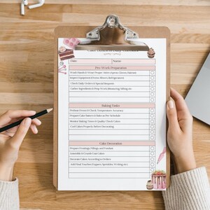 Cake Maker Checklist Printable PDF | Bakery Checklist | Cake Business ...