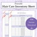 Hair Salon Inventory List Printable PDF | Beauty Inventory Control ...