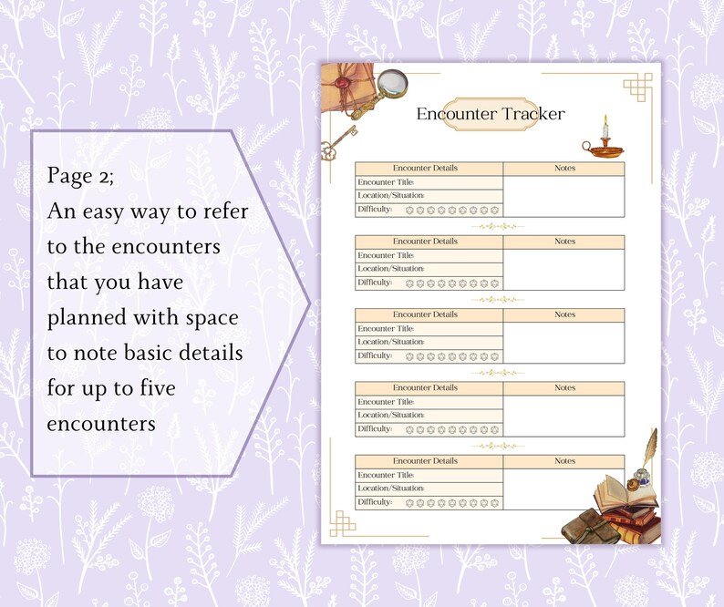 Dnd Encounter Tracker Bundle Printable PDF | DM Encounter Planner ...