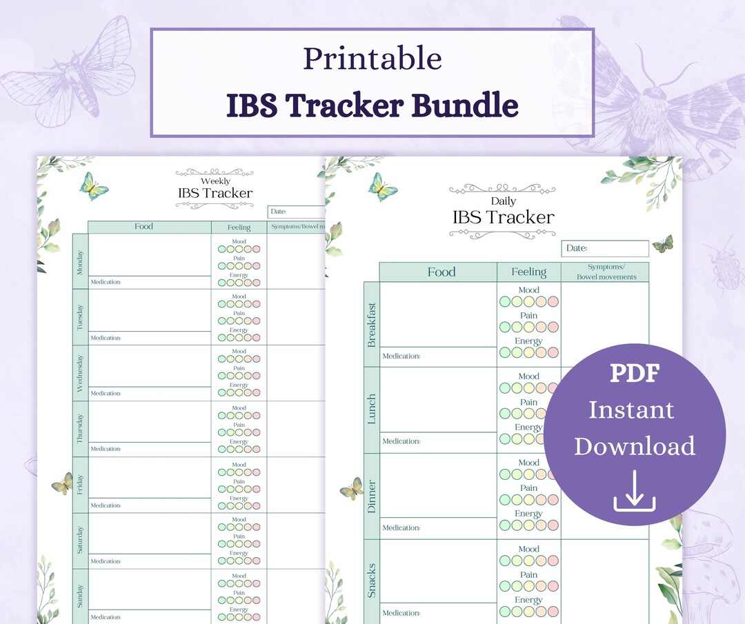 IBS Tracker Bundle Printable PDF | Symptom Tracker Bundle | Daily and ...