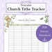 Church Tithe Tracker Printable PDF | Tithe Record Sheet | Tithing Chart ...