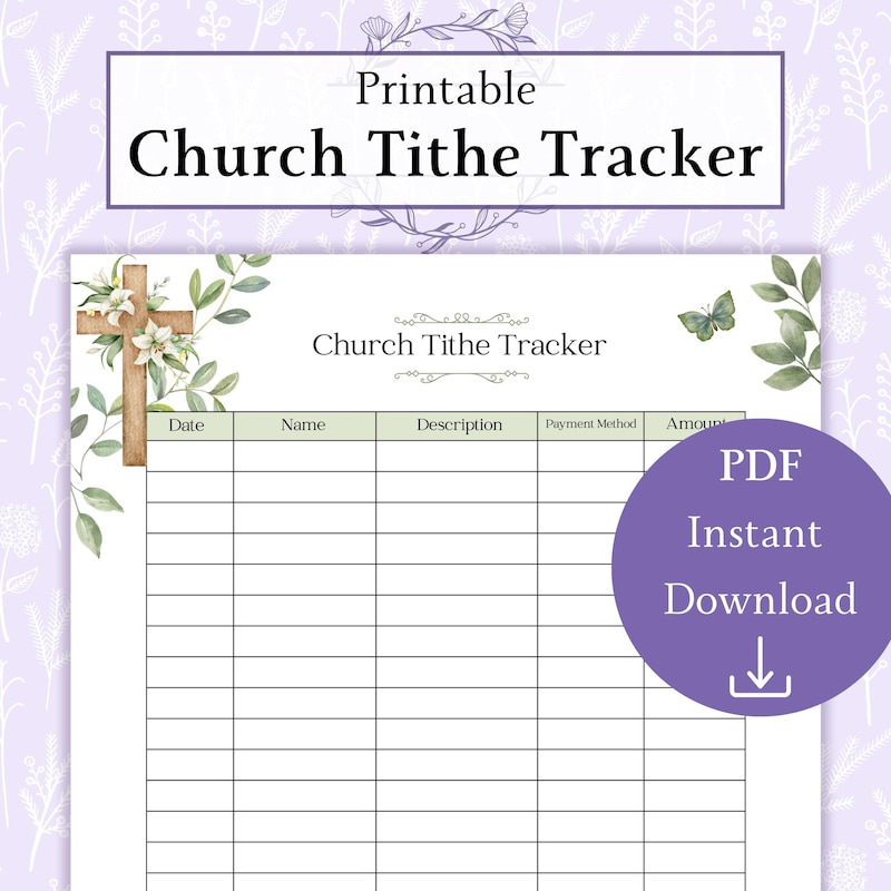 Tithing Record Template - Etsy