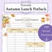 Autumn Lunch Potluck Sign up Sheet Printable PDF | Food List ...