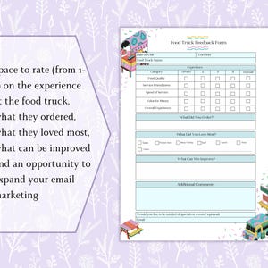 Food Truck Feedback Form Printable PDF | Customer Feedback Sheet | Food ...