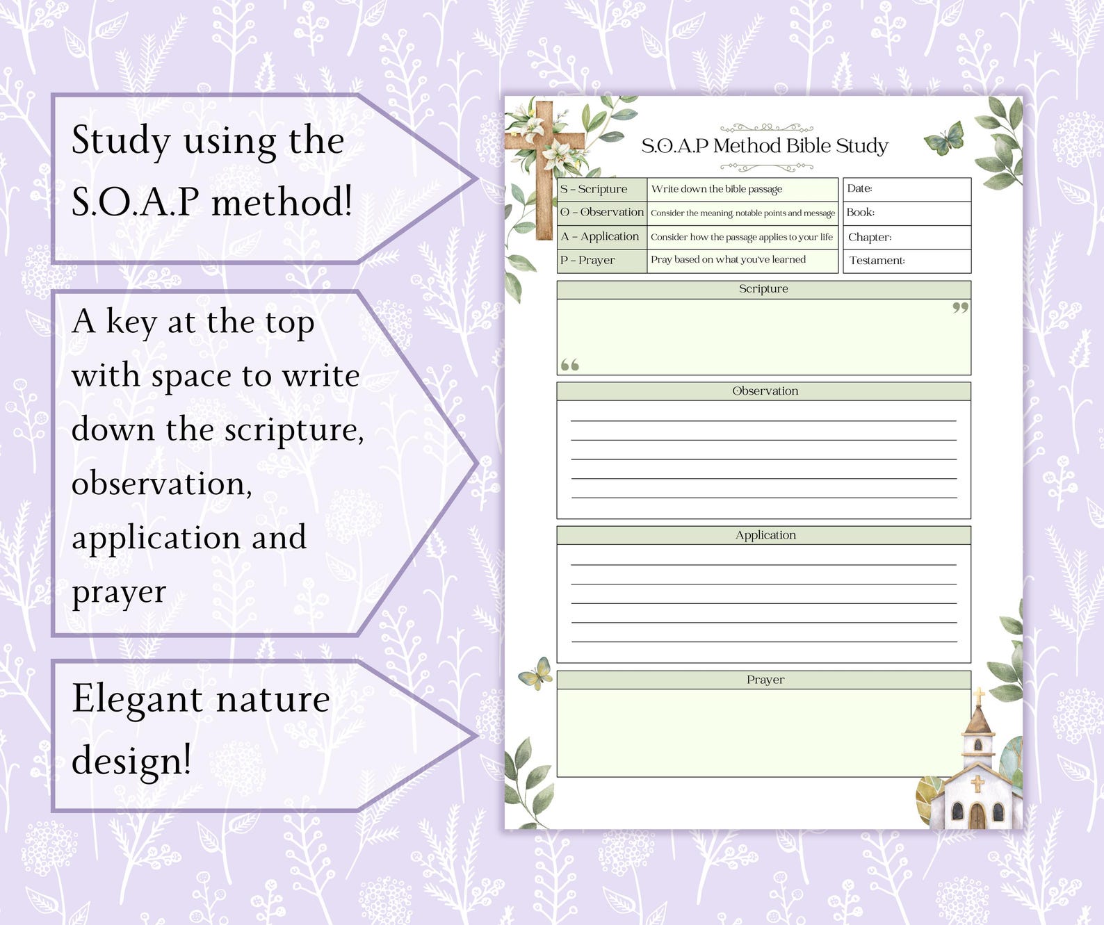 SOAP Method Bible Study Printable PDF | Bible Study Journal | Bible ...