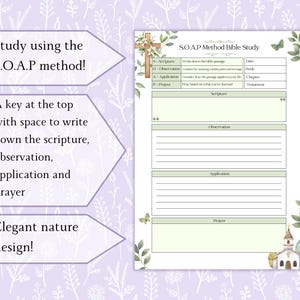SOAP Method Bible Study Printable PDF | Bible Study Journal | Bible ...