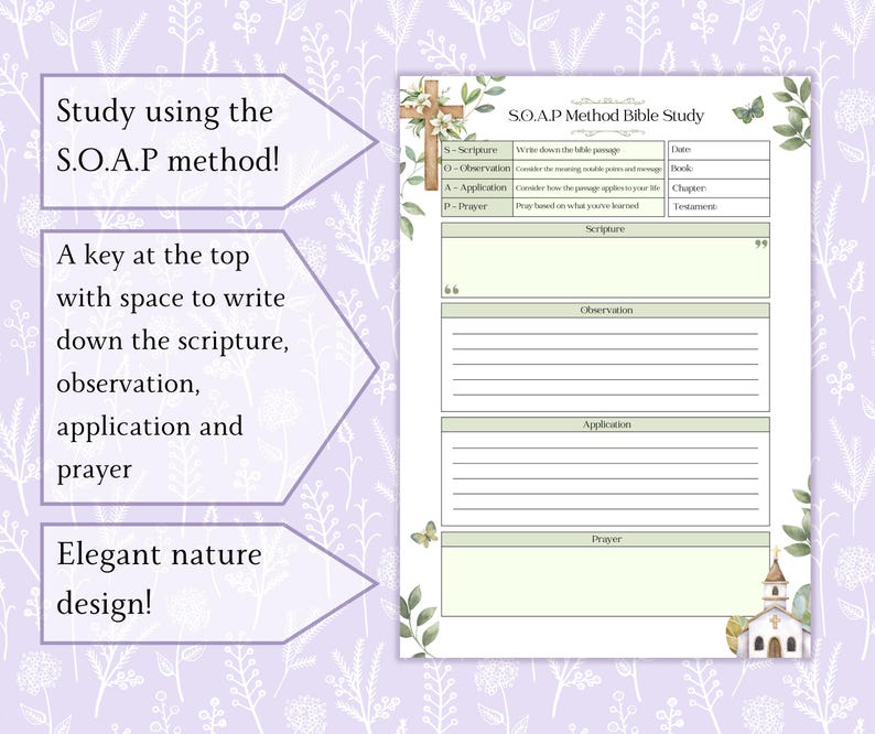 SOAP Method Bible Study Printable PDF | Bible Study Journal | Bible ...