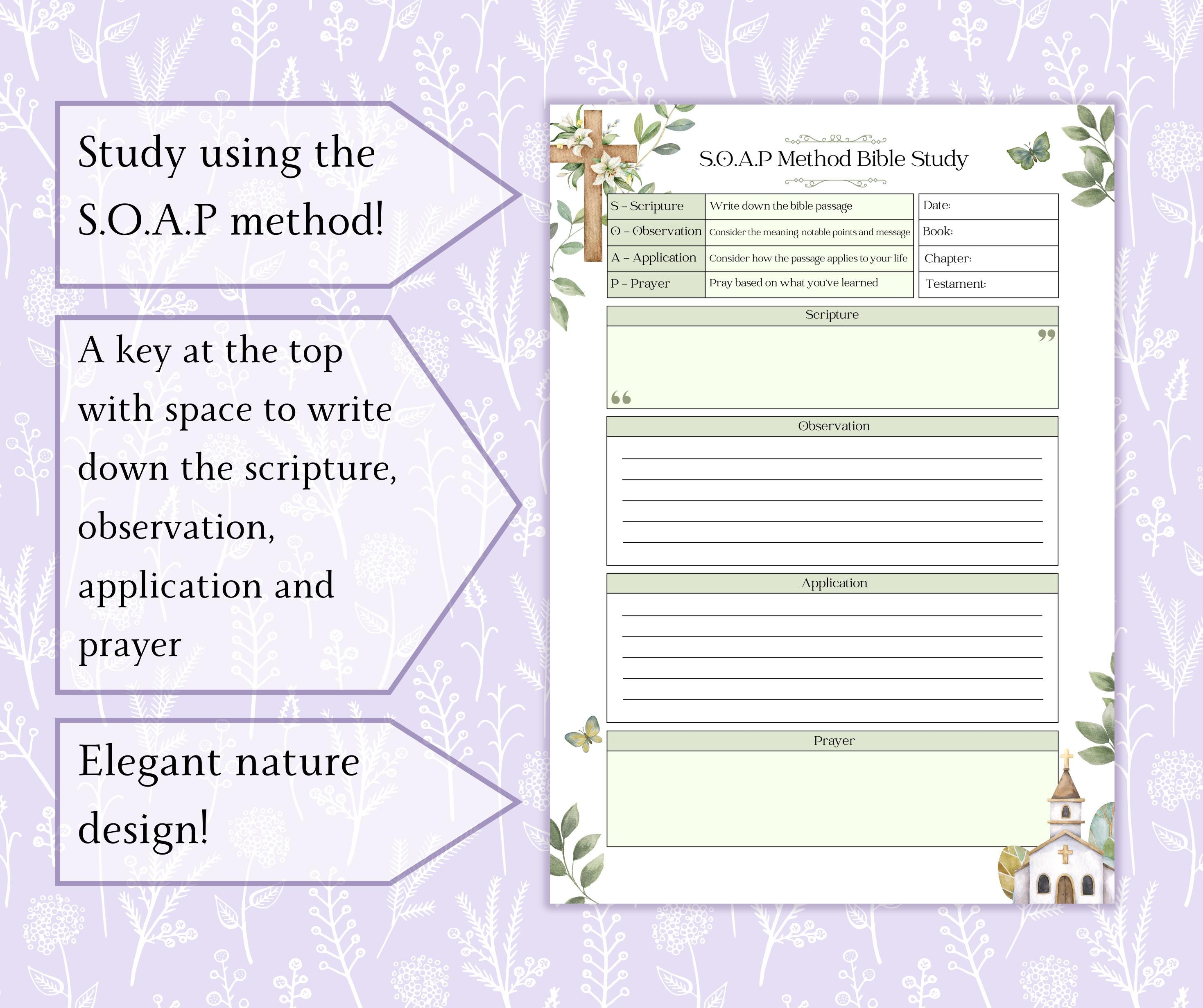 SOAP Method Bible Study Printable PDF | Bible Study Journal | Bible ...