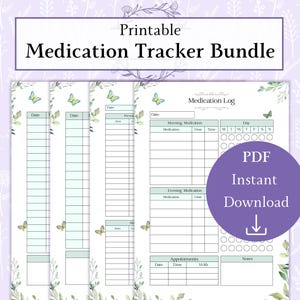 Medication Tracker Bundle Printable PDF | Weekly Medication Chart ...
