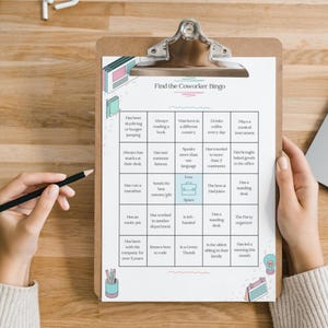 Find a Co Worker Bingo Game Printable PDF | Employee Bingo | Team ...