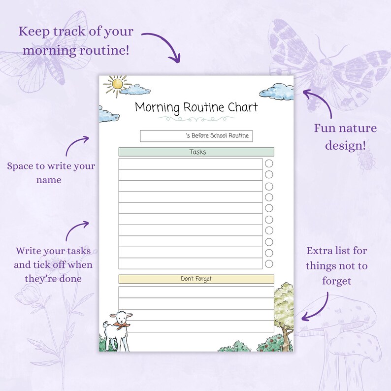 Kids Chore Chart Bundle Printable PDF Kids Bedroom Cleaning Checklist ...