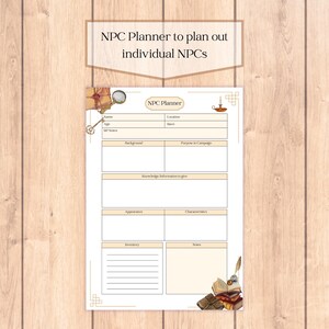 Dnd NPC Tracker Bundle Printable PDF | NPC Planner | Dnd Character ...