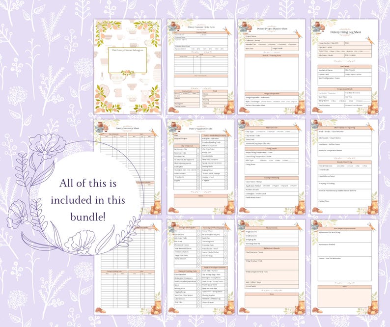 Pottery Bundle Printable PDF, Pottery Business Planner Set, Ceramic ...