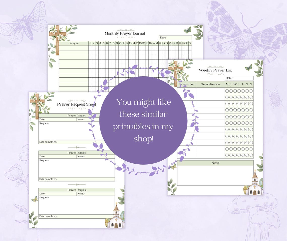 Prayer Request List Printable PDF | Prayer Journal | Prayer Request ...