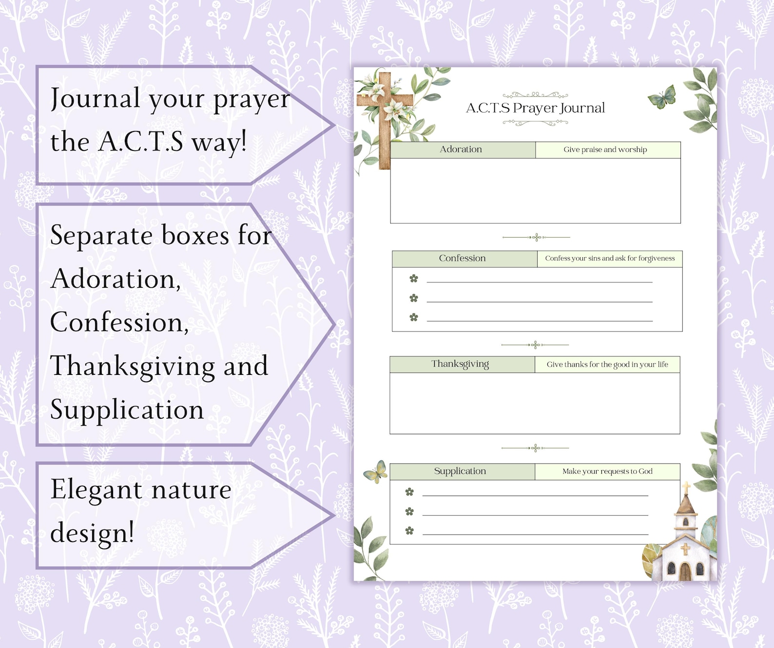 ACTS Prayer Journal Printable PDF | ACTS Bible Study | Daily Devotion | Prayer Tracker | Acts ...