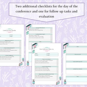 Conference Forms Bundle Printable PDF | Conference Checklist | Follow ...