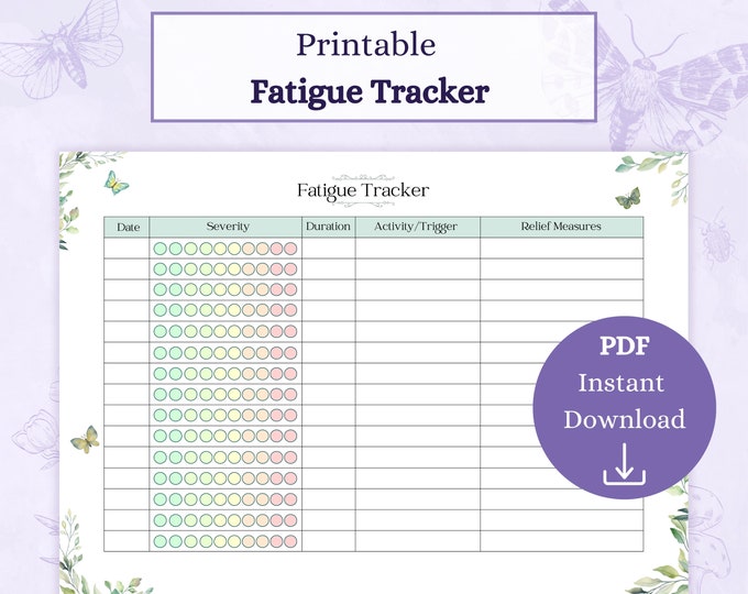 Vertigo Tracker Printable PDF | Symptom Tracker | Vertigo Log | Chronic ...