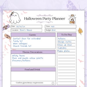 Halloween Planner Printable PDF | Halloween Party Planner | Spooky to ...