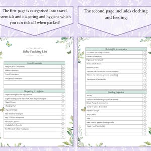 Baby Travel Packing List Printable PDF | Vacation Planner | Infant ...
